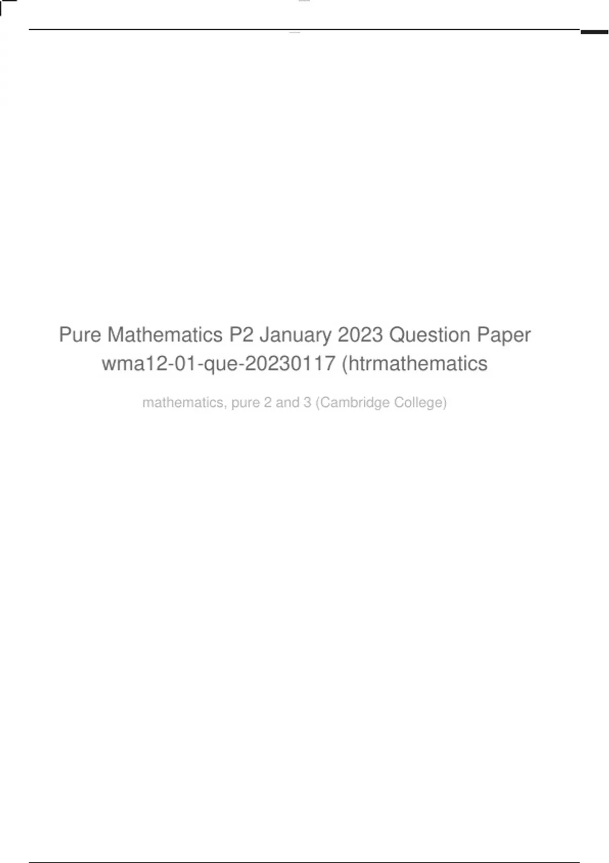 Edexcel International Advanced Level International Advanced Subsidiary ...