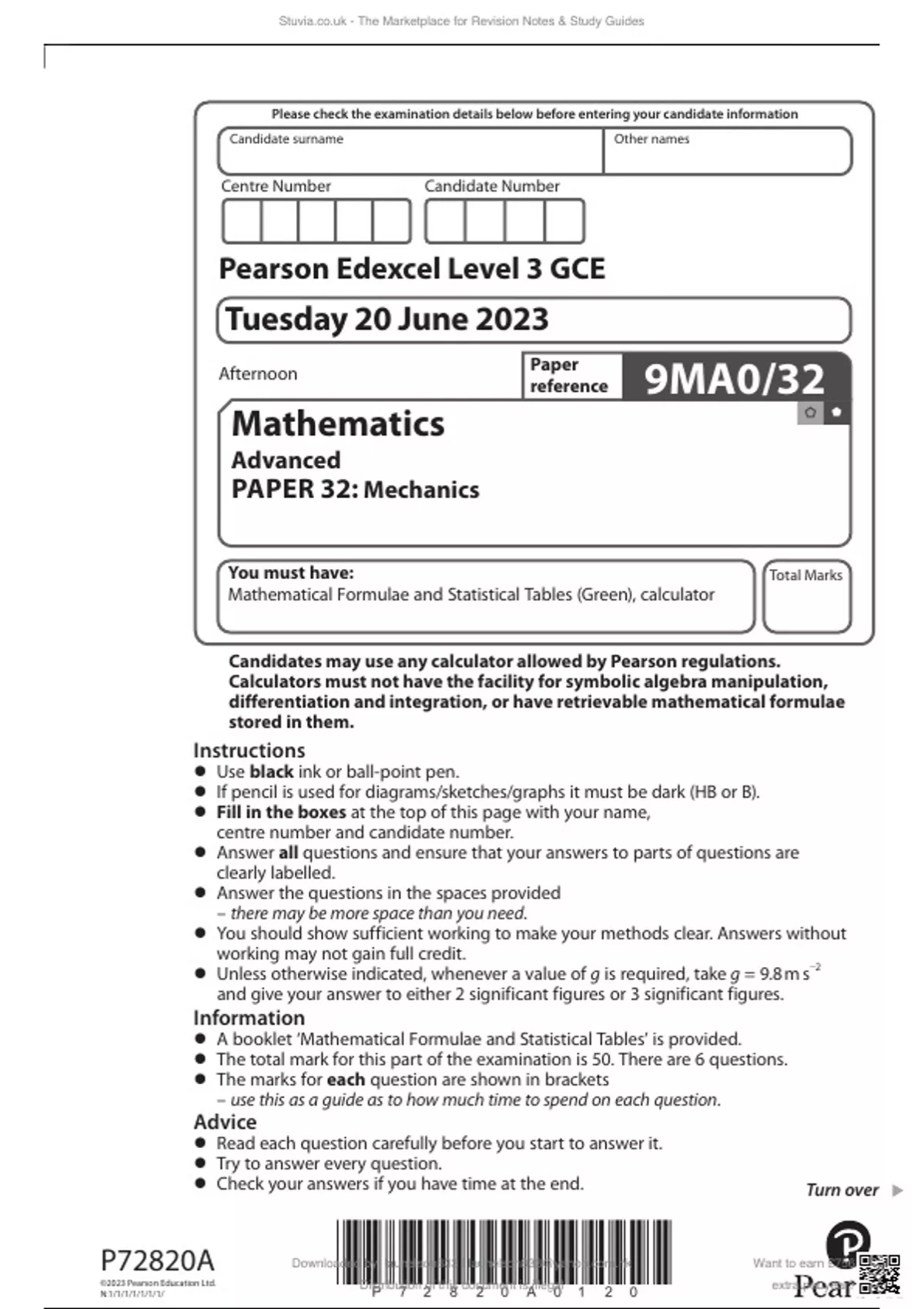 Alevel edexecl math paper 3 2023 June mechanic - Alevel math 2023 paper ...