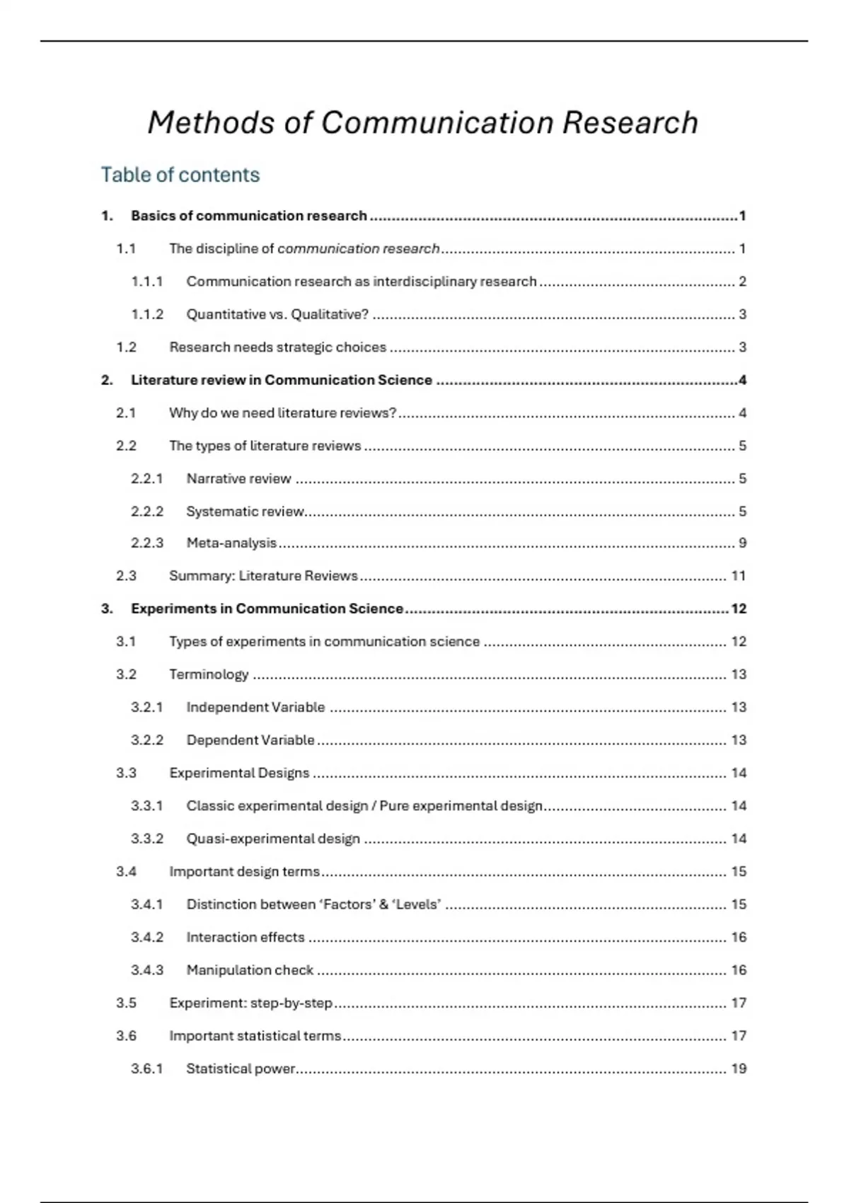 Samenvatting Methods of Communication Research (2023~2024) - Methods of ...