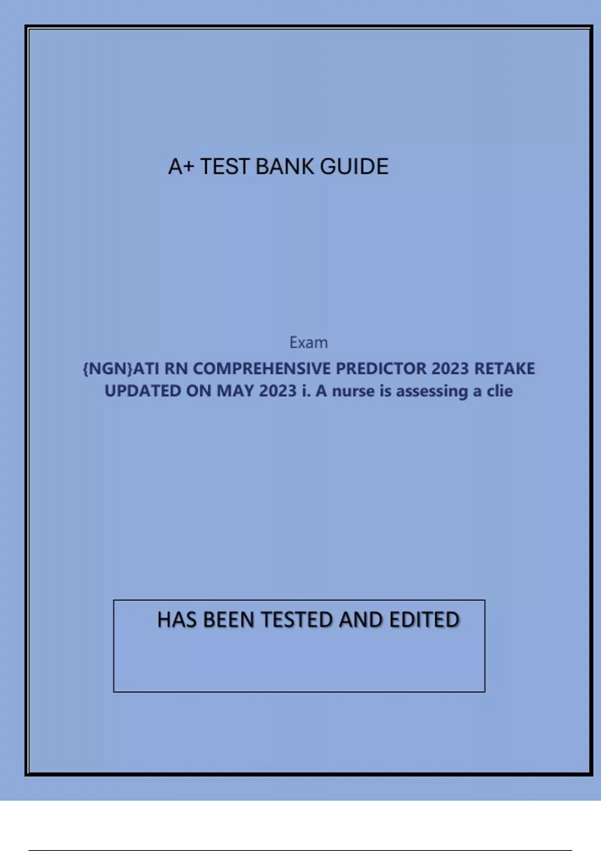 ATI RN COMPREHENSIVE PREDICTOR 2023 PRACTICE EXAM LATEST UPDATE ...