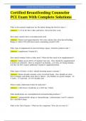 Certified Breastfeeding Counselor PCE Exam With Complete Solutions ...