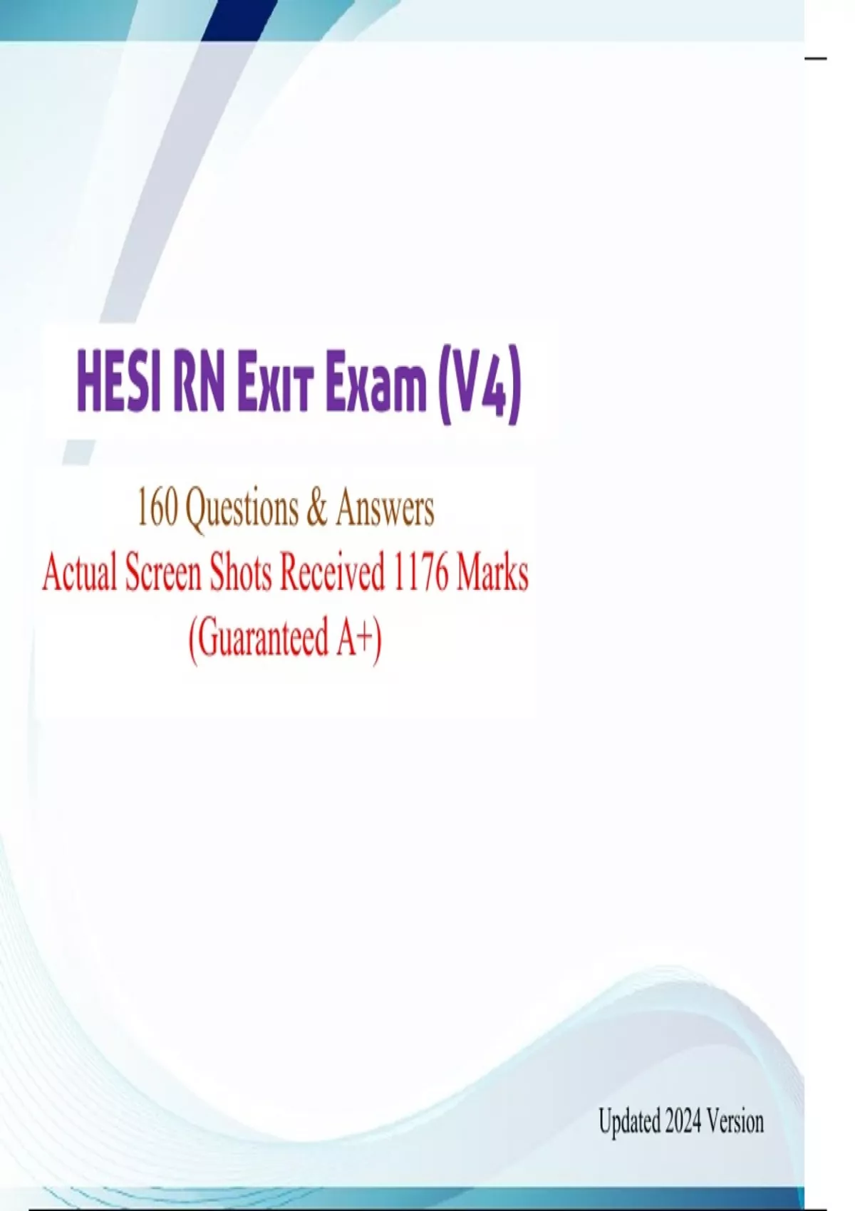 HESI RN Exit Exam (V4) | 160 Questions & Answers (Guaranteed A+ ...