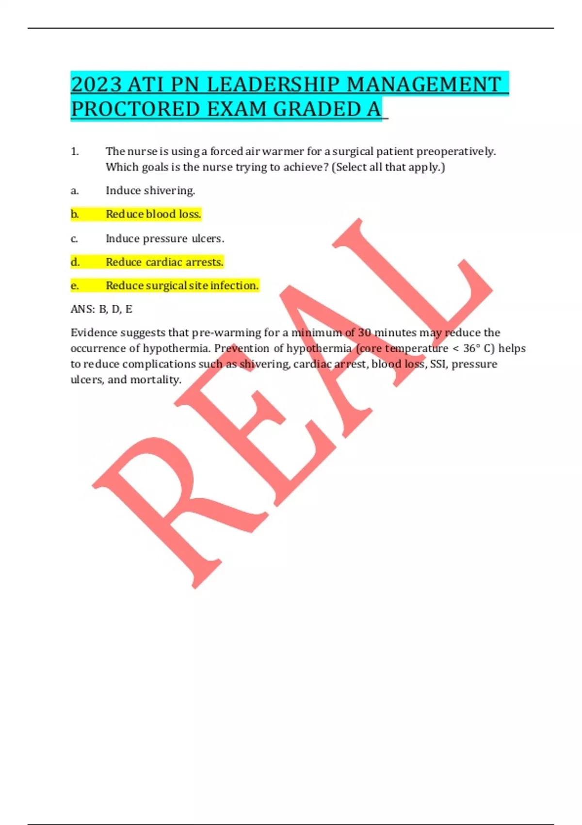 ATI PN LEADERSHIP MANAGEMENT PROCTORED EXAM GRADED A - ATI PN ...