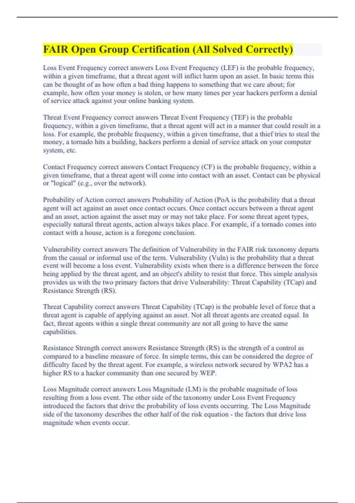 FAIR Open Group Certification (All Solved Correctly) 2024 UPDATE ...