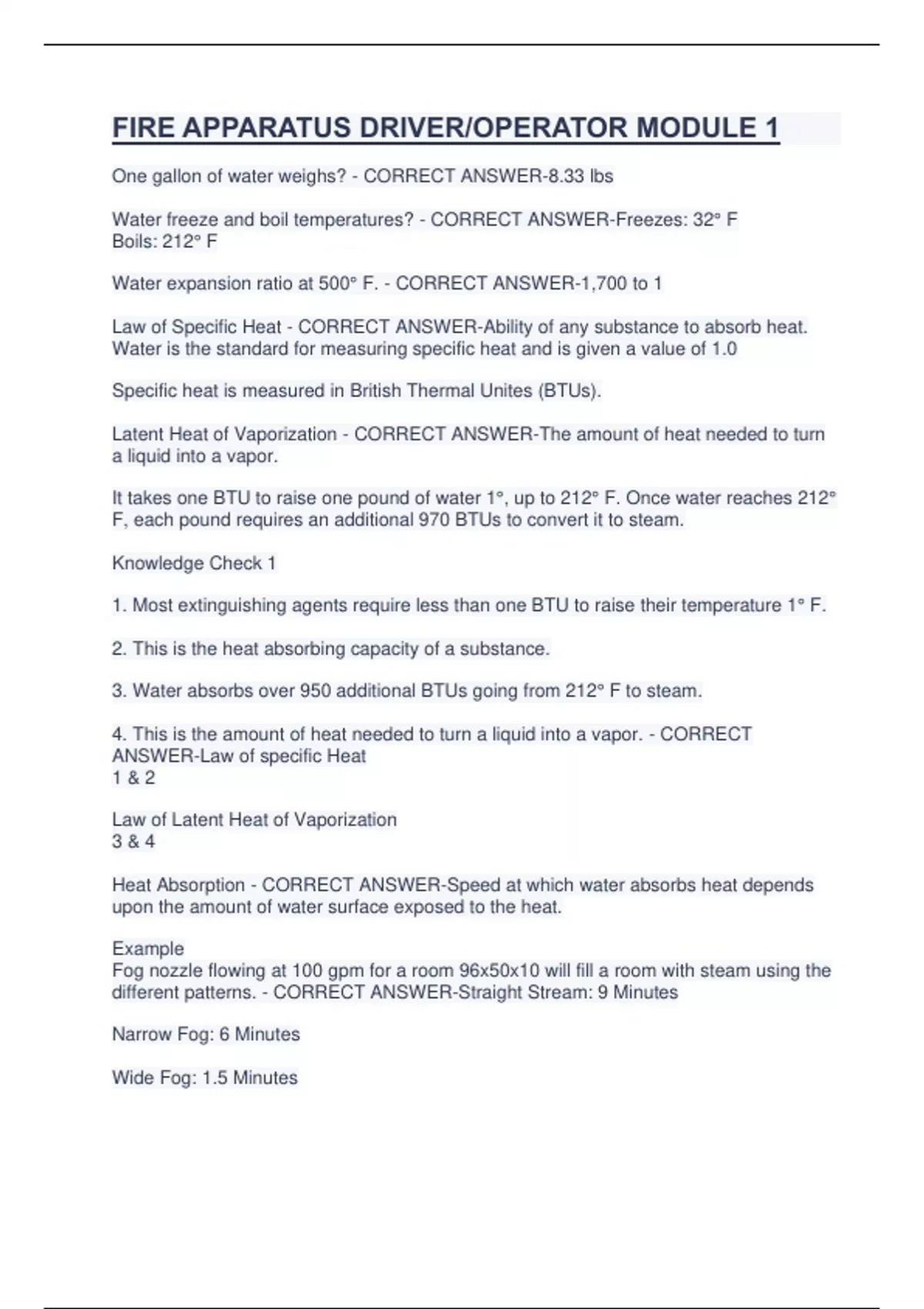 FIRE APPARATUS DRIVER/OPERATOR MODULE 1 - FIRE APPARATUS DRIVER ...