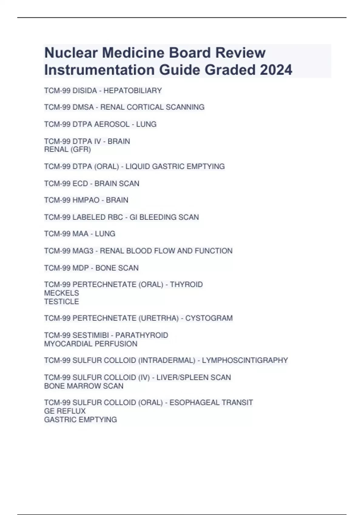 Nuclear Medicine Board Review Instrumentation Guide Graded 2024 ...