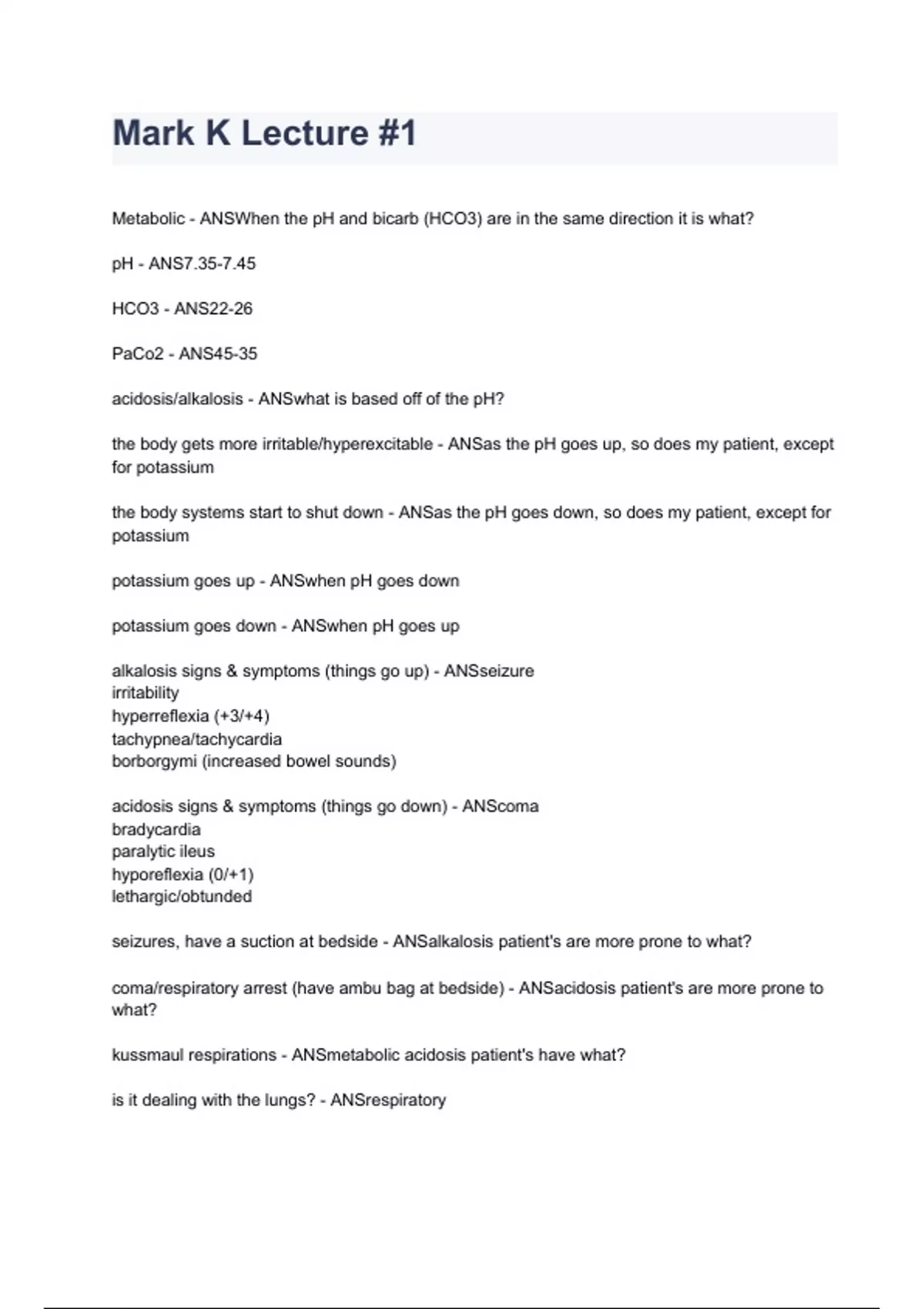 Mark K Lecture #1 already graded A+ 2024/2025 - Nursing 4530 - Stuvia US