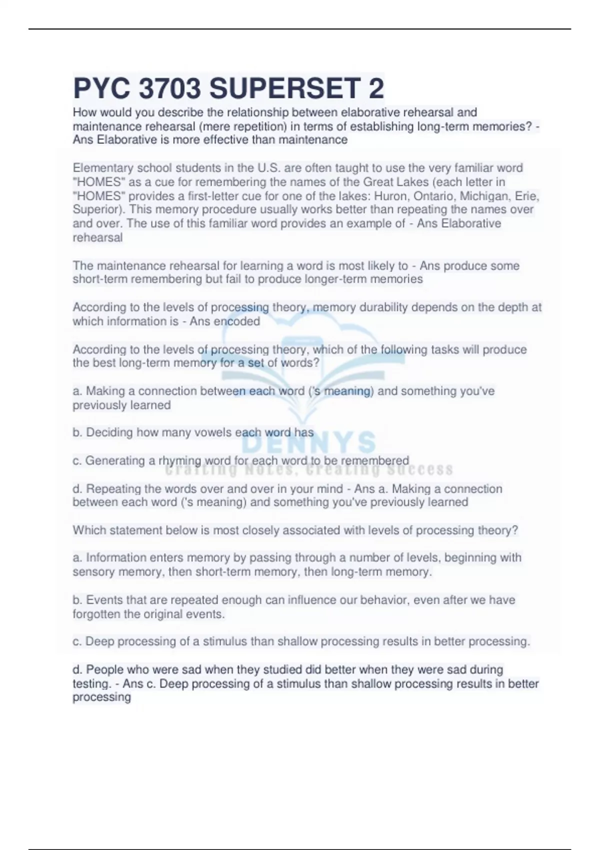 PYC 3703 SUPERSET 2 Questions and Answers 100% SOLVED (Graded A+) - PYC ...