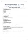 WGU C176 Business of IT - Project Management – study guide course ...
