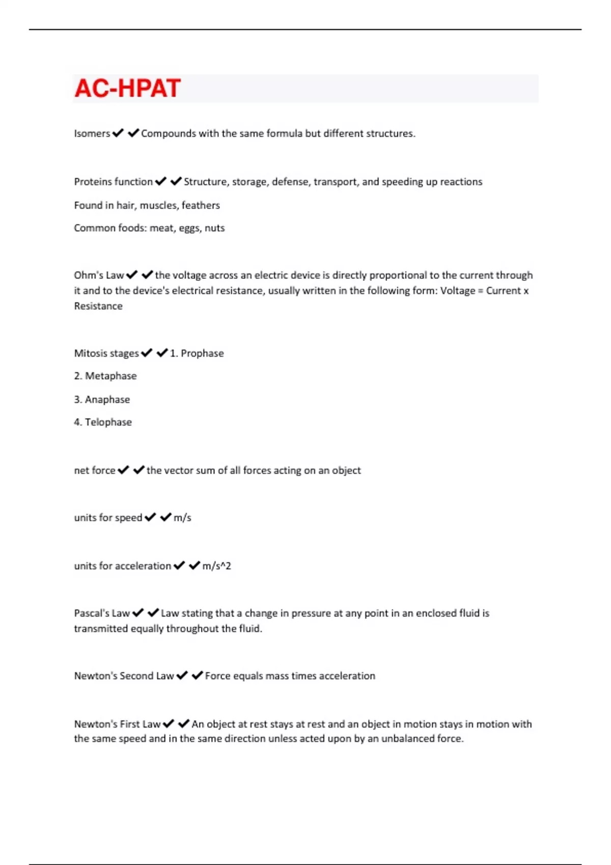 AC-HPAT Questions With Correct Answers. - AC-HPAT - Stuvia US