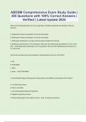 ABDSM Comprehensive Exam Study Guide | 385 Questions with 100% Correct ...