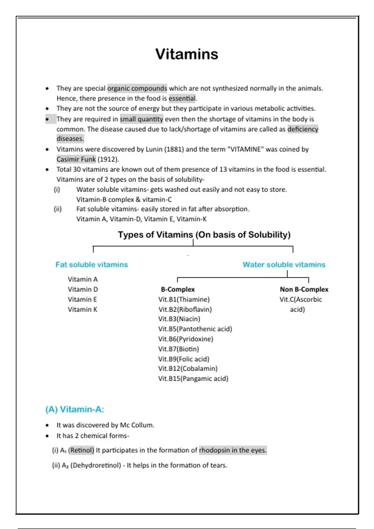 Vitamins: Types, Sources, and Their Impact on Health - Science - Stuvia US