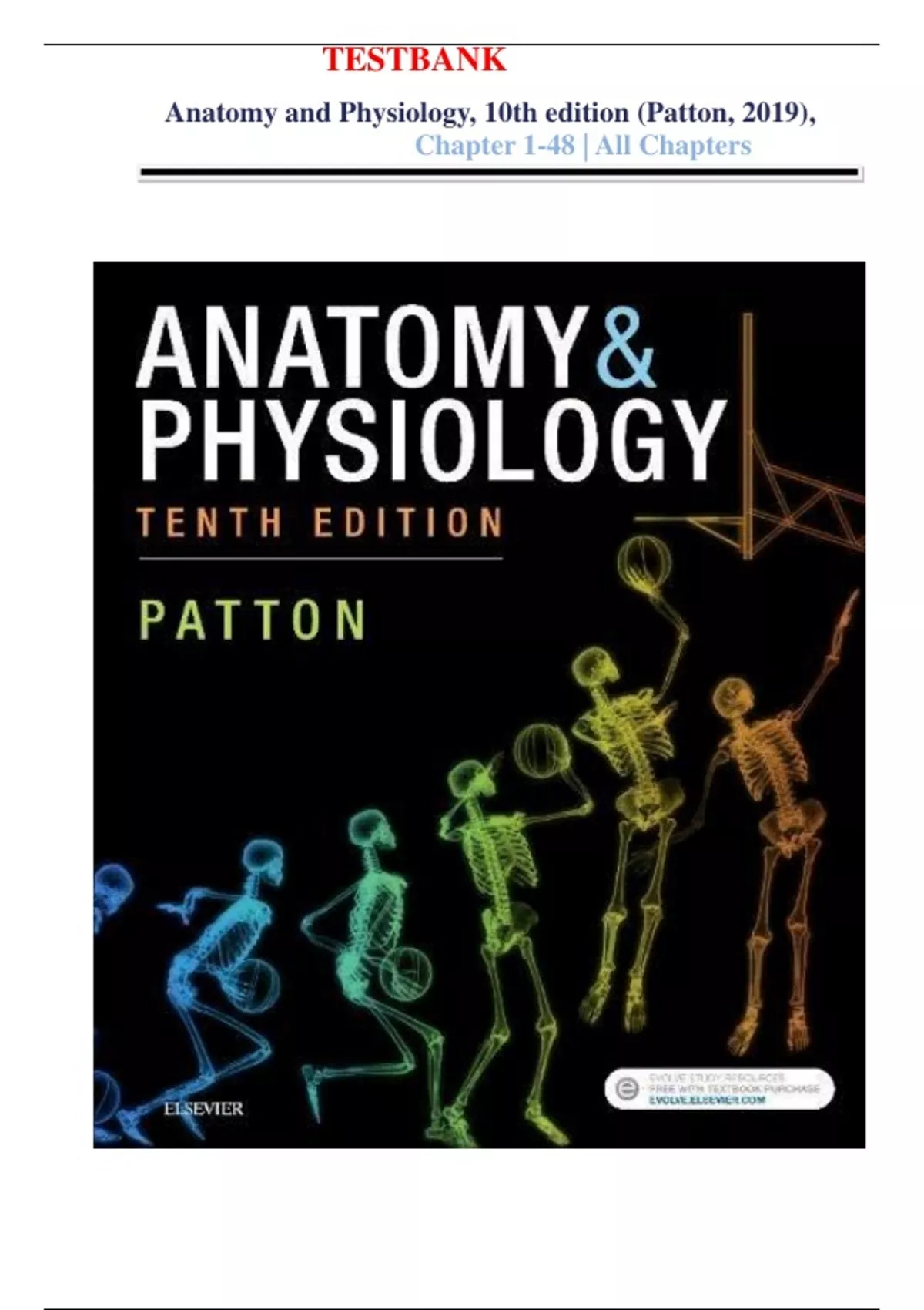 Test Bank - Anatomy and Physiology, 10th edition (Patton, 2019 ...