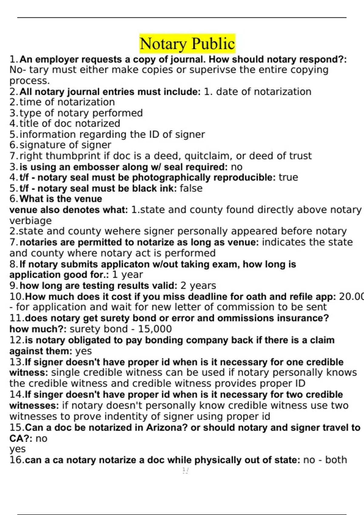 Notary Public Exam Questions And Answers 2024 2025 Verified Answers Notary Public Exam Questions And Answers 2024 2025 Verified Answers