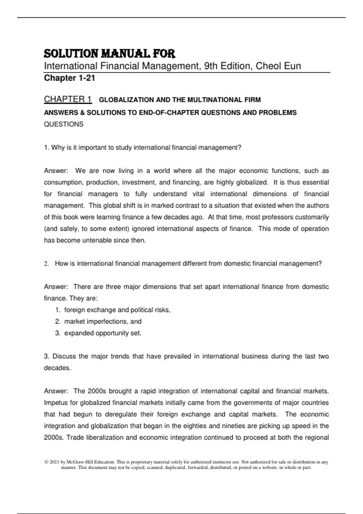 Solution Manual For International Financial Management, 9th Edition by ...