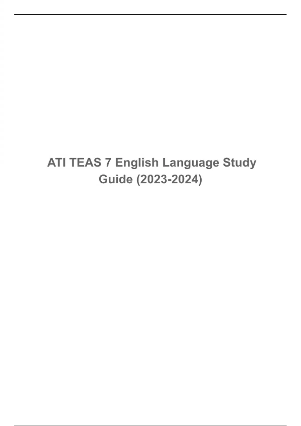 ATI TEAS 7 English Language Study - ATI TEAS 7 - Stuvia US