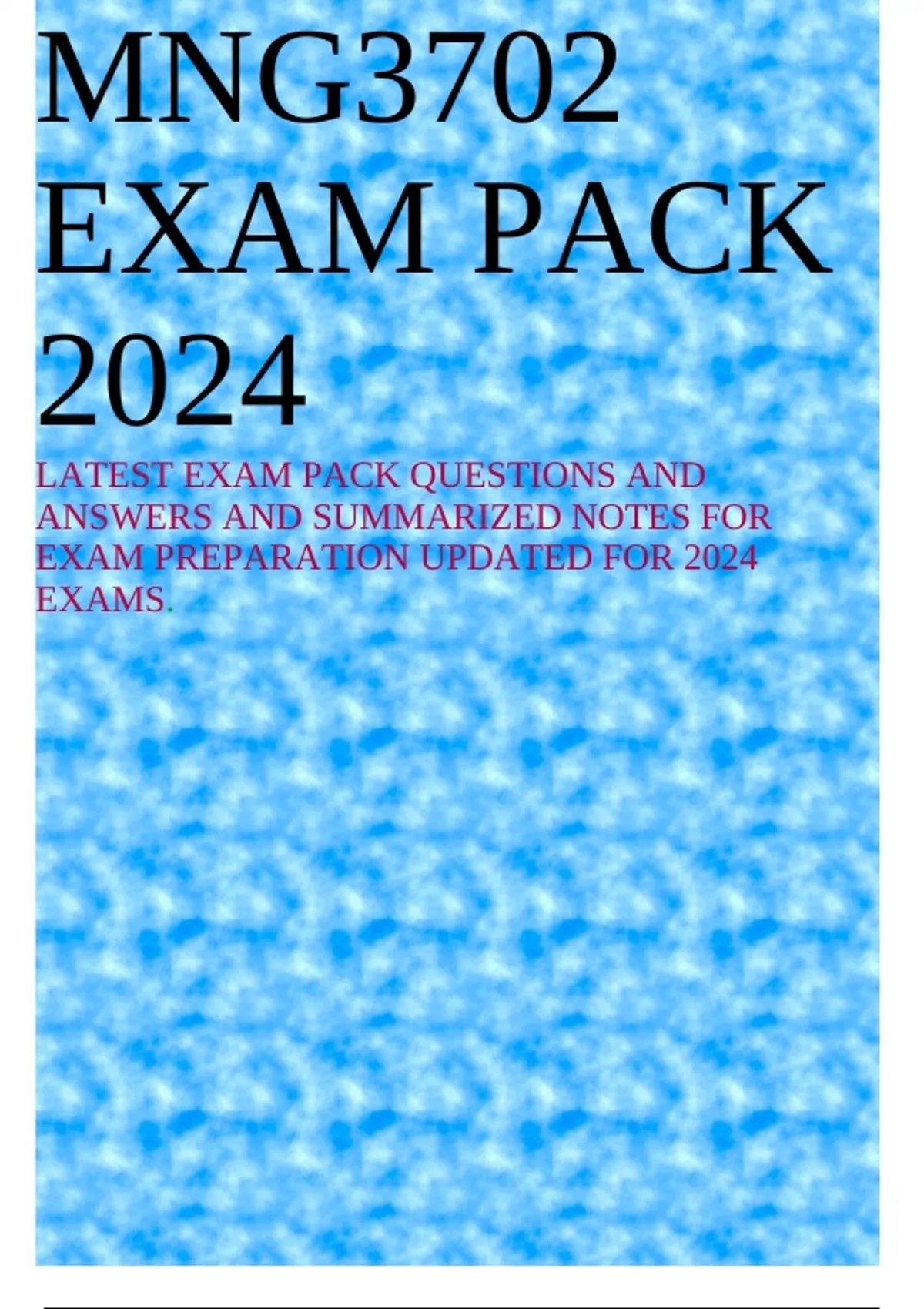 MNG3702 EXAM PACK 2024 - MNG3702 - Stuvia SA