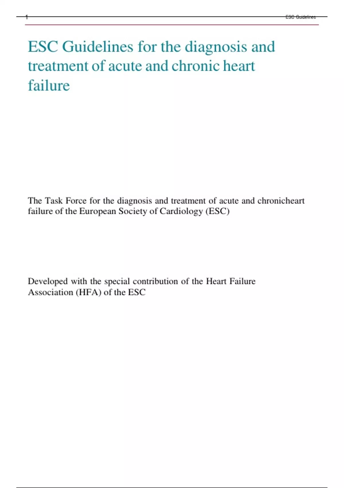 ESC Guidelines for the diagnosis and treatment of acute and chronic ...