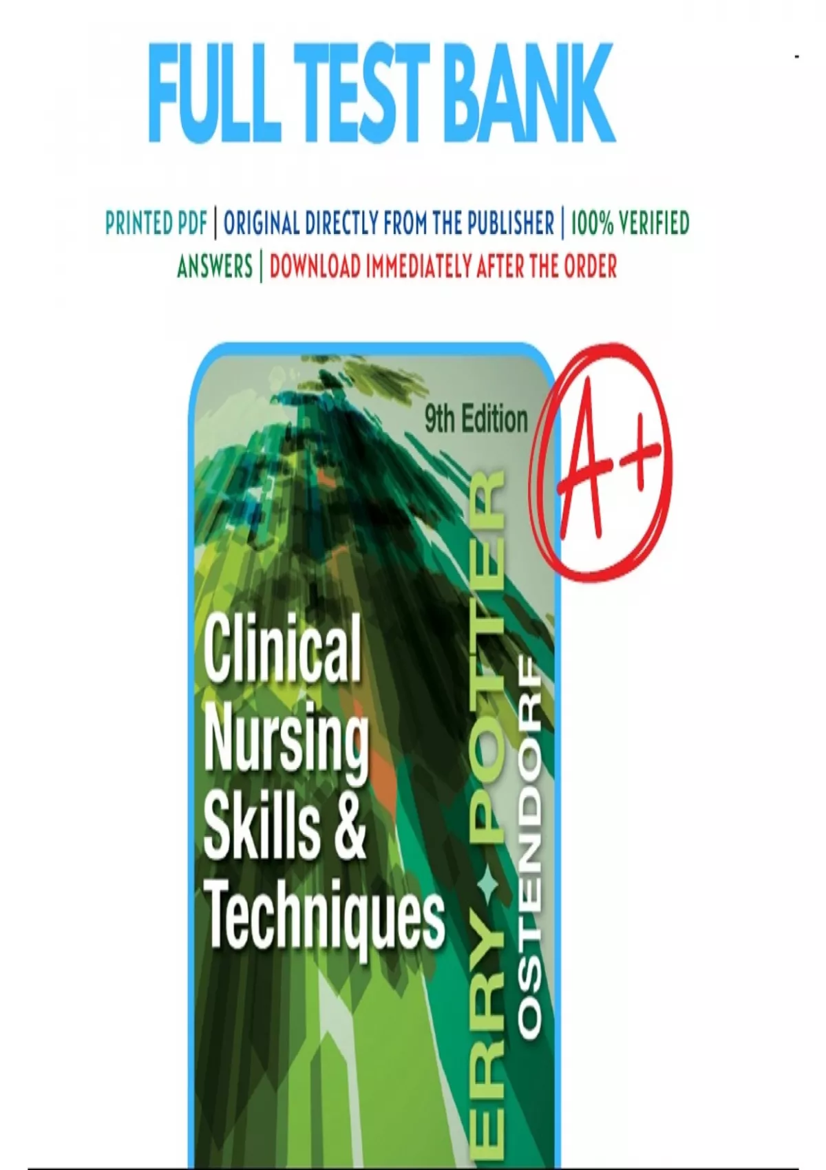 Test Bank For Clinical Nursing Skills and Techniques 9th Edition Perry ...