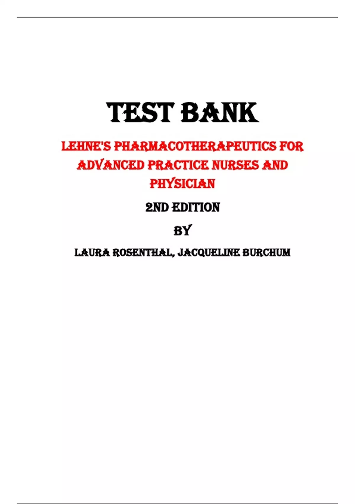 Test Bank For Lehne's Pharmacotherapeutics for Advanced Practice Nurses ...