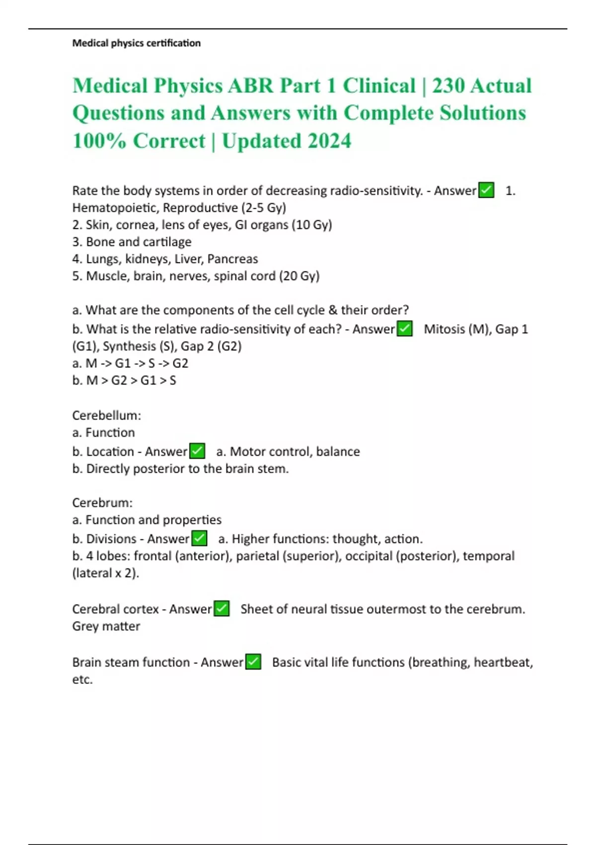 Medical Physics ABR Part 1 Clinical | 230 Actual Questions and Answers ...