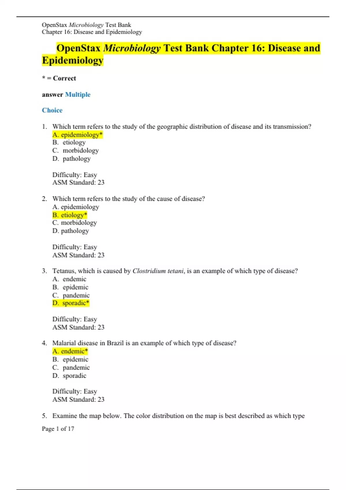 OpenStax Microbiology Test Bank Chapter 16: Disease and Epidemiology ...
