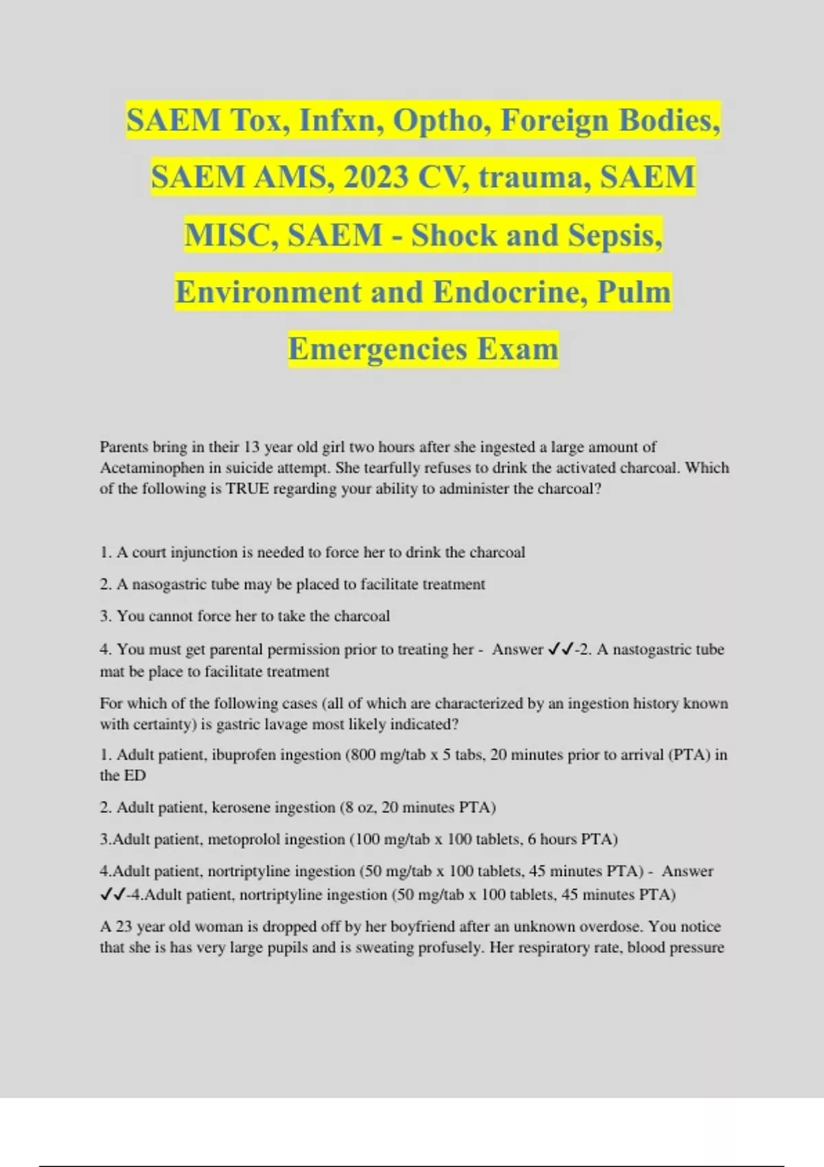 SAEM Tox, Infxn, Optho, Foreign Bodies, SAEM AMS, 2023 CV, trauma, SAEM ...