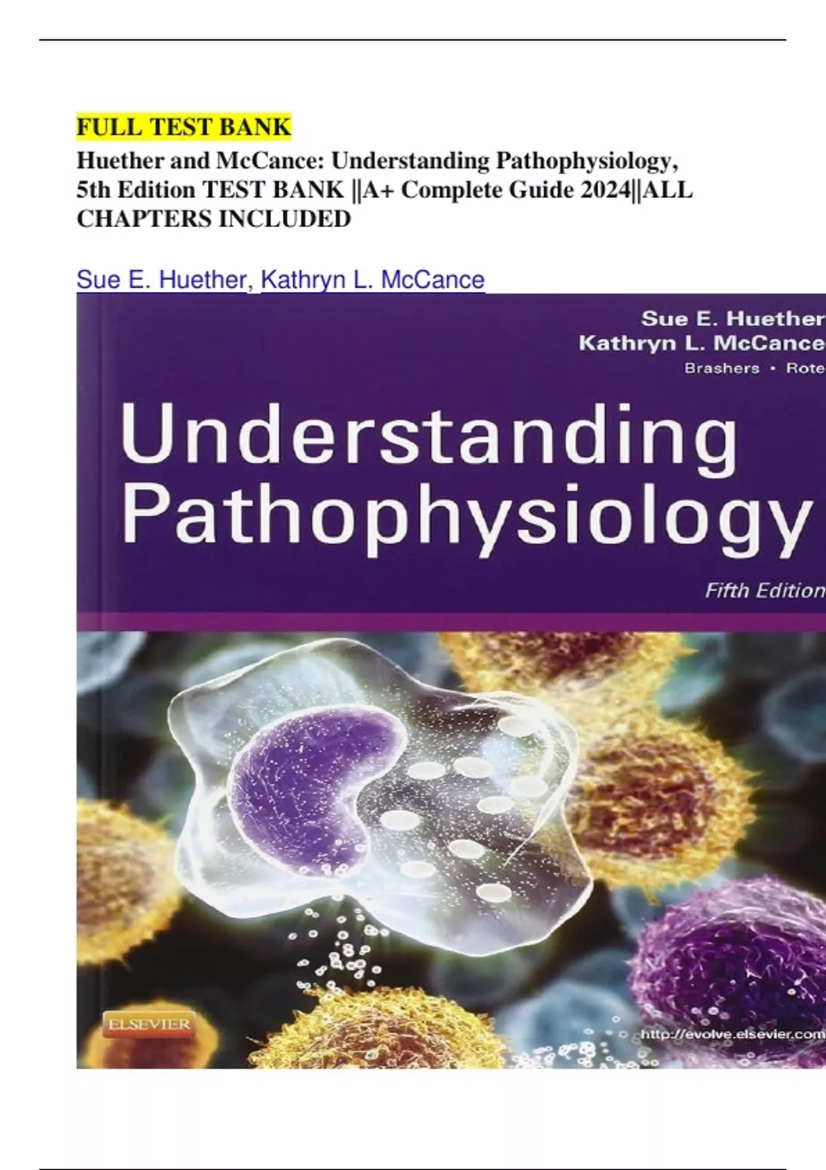 Understanding Pathophysiology, 5th Edition Sue Huether and McCance ...