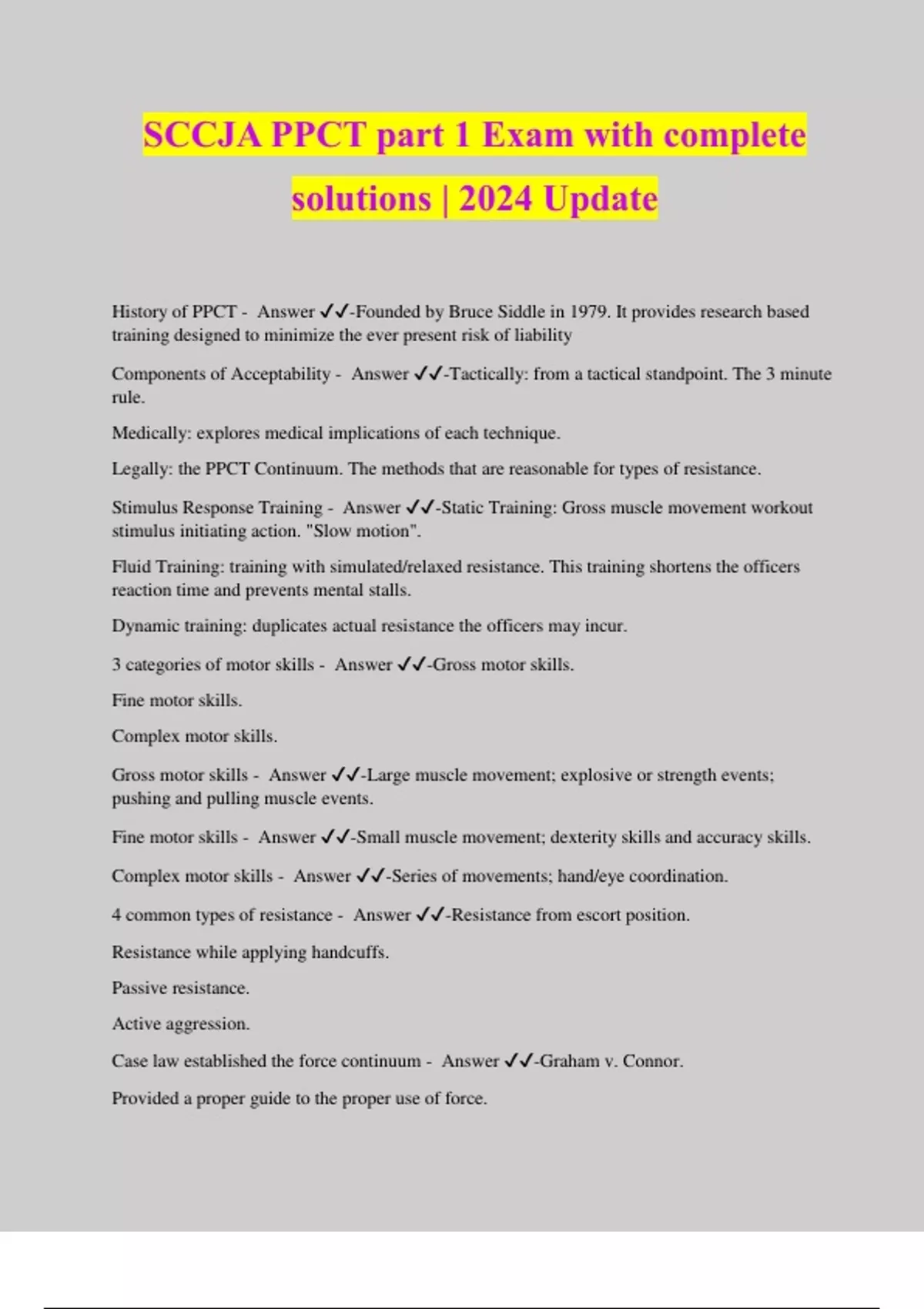 SCCJA PPCT part 1 Exam with complete solutions | 2024 Update - SCCJA ...