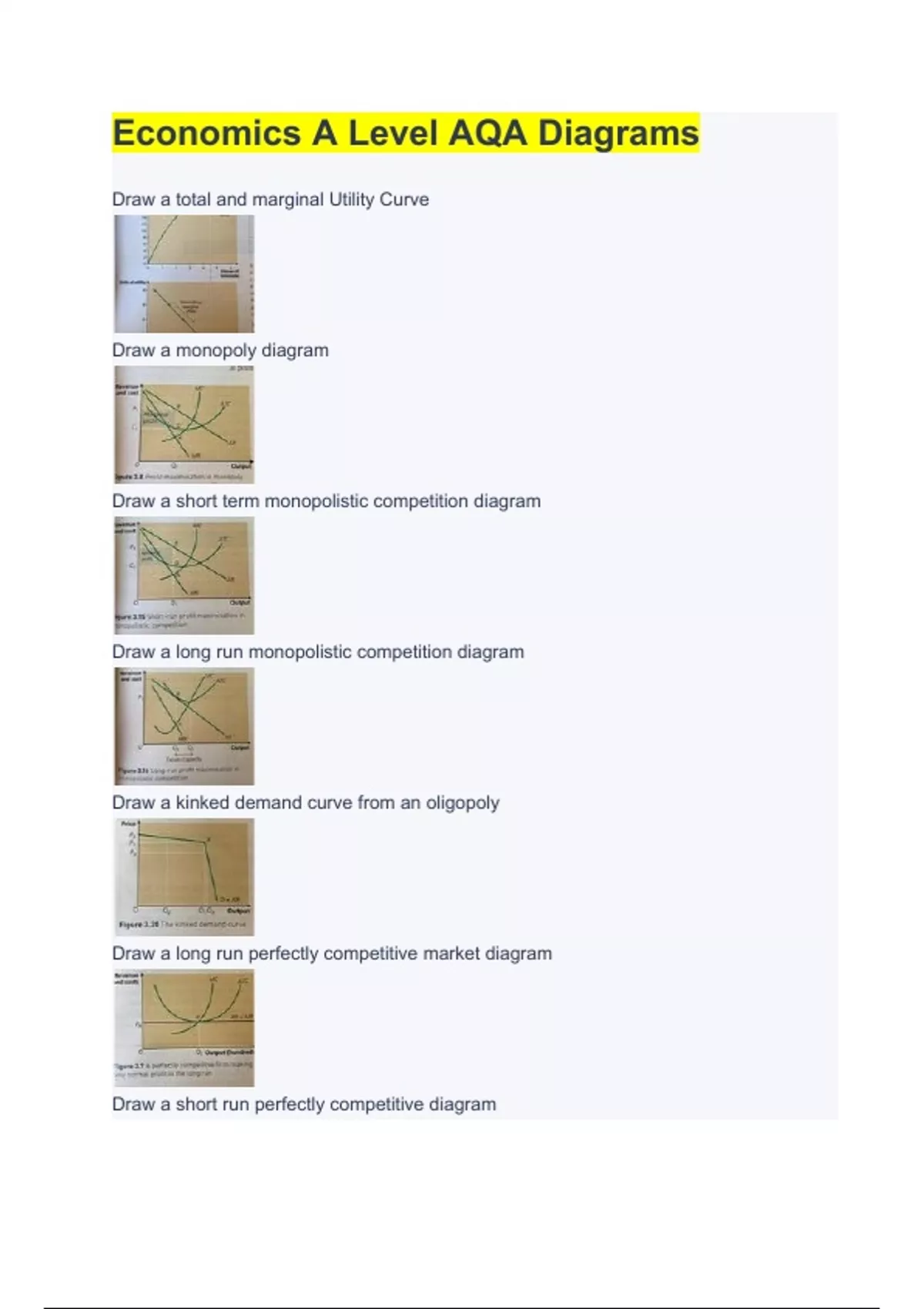 Economics A Level AQA Diagrams Latest Questions and Answers 2024 ...
