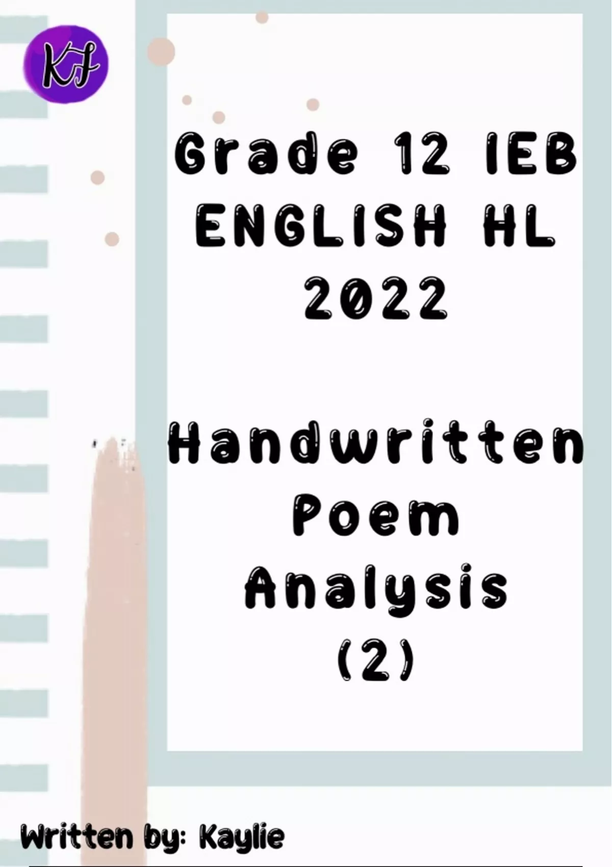 Summary 2022 IEB Poetry Analysis- 8 Full Poem Summaries with annotations - English Home Language ...