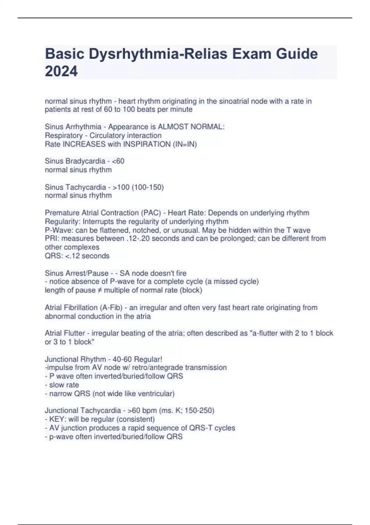 Basic Dysrhythmia-Relias Exam Guide 2024 - Basic Dysrhythmia-Relias ...