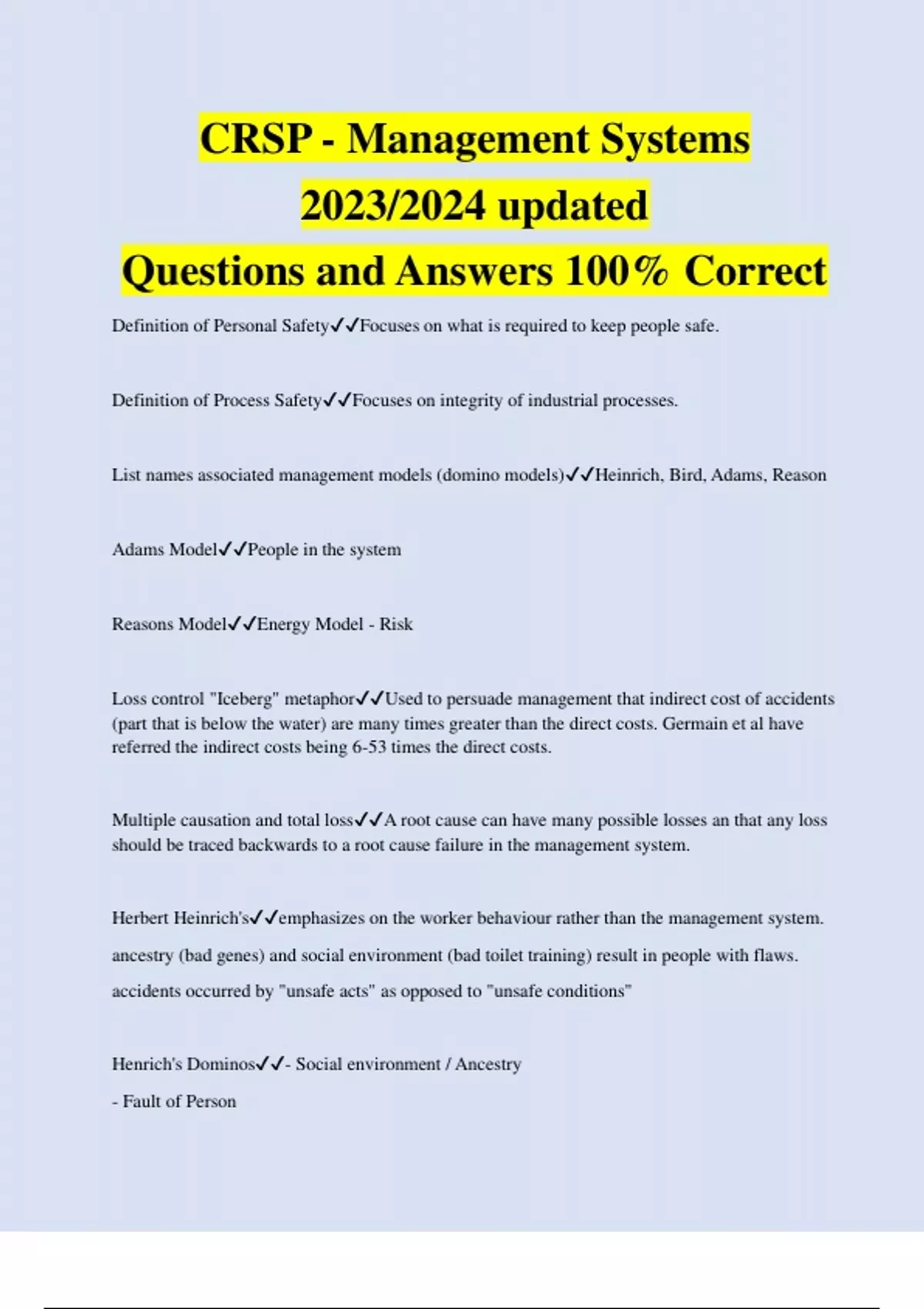 CRSP - Management Systems 2023/2024 updated Questions and Answers 100% ...