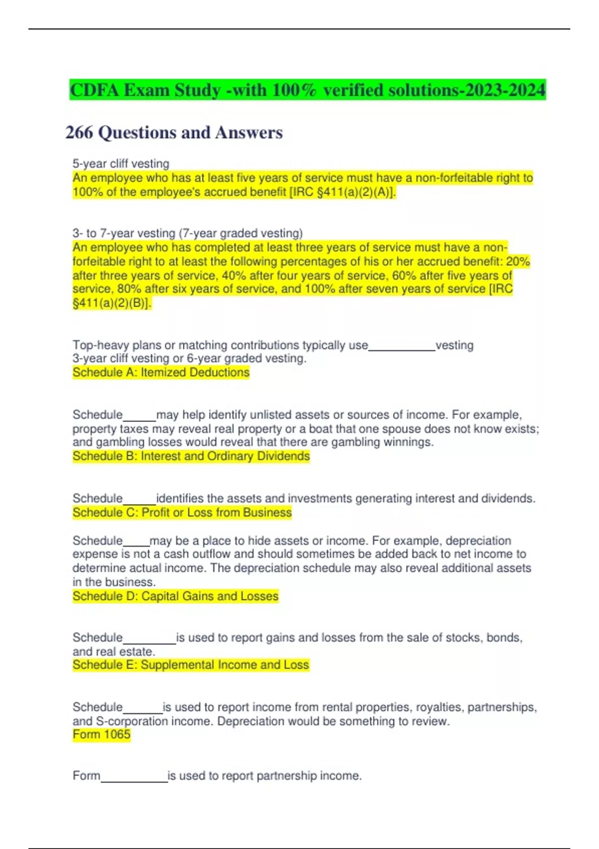 CDFA Exam Study -with 100% verified solutions- - CDFA - Stuvia US