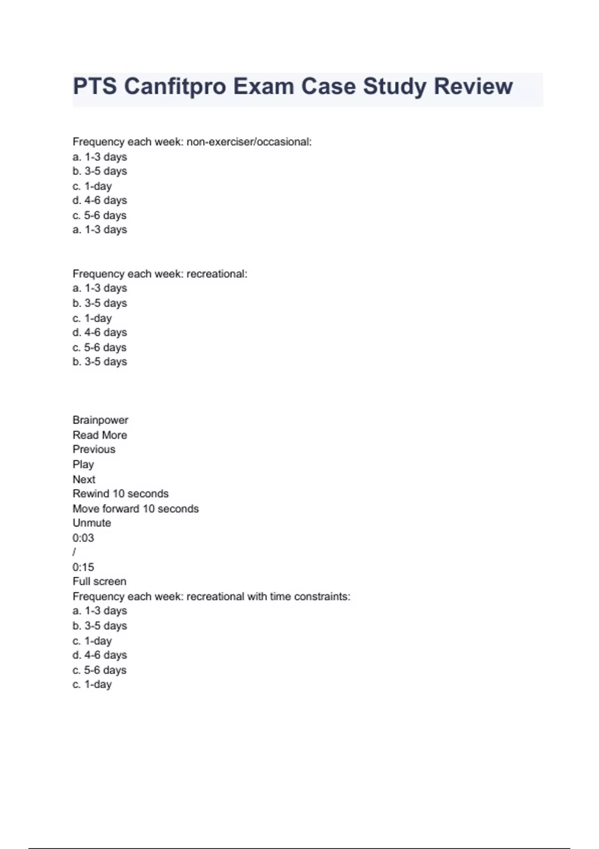 PTS Canfitpro Exam Case Study Review 2024/2025 already graded A+ 2024/2025 already graded A+ ...