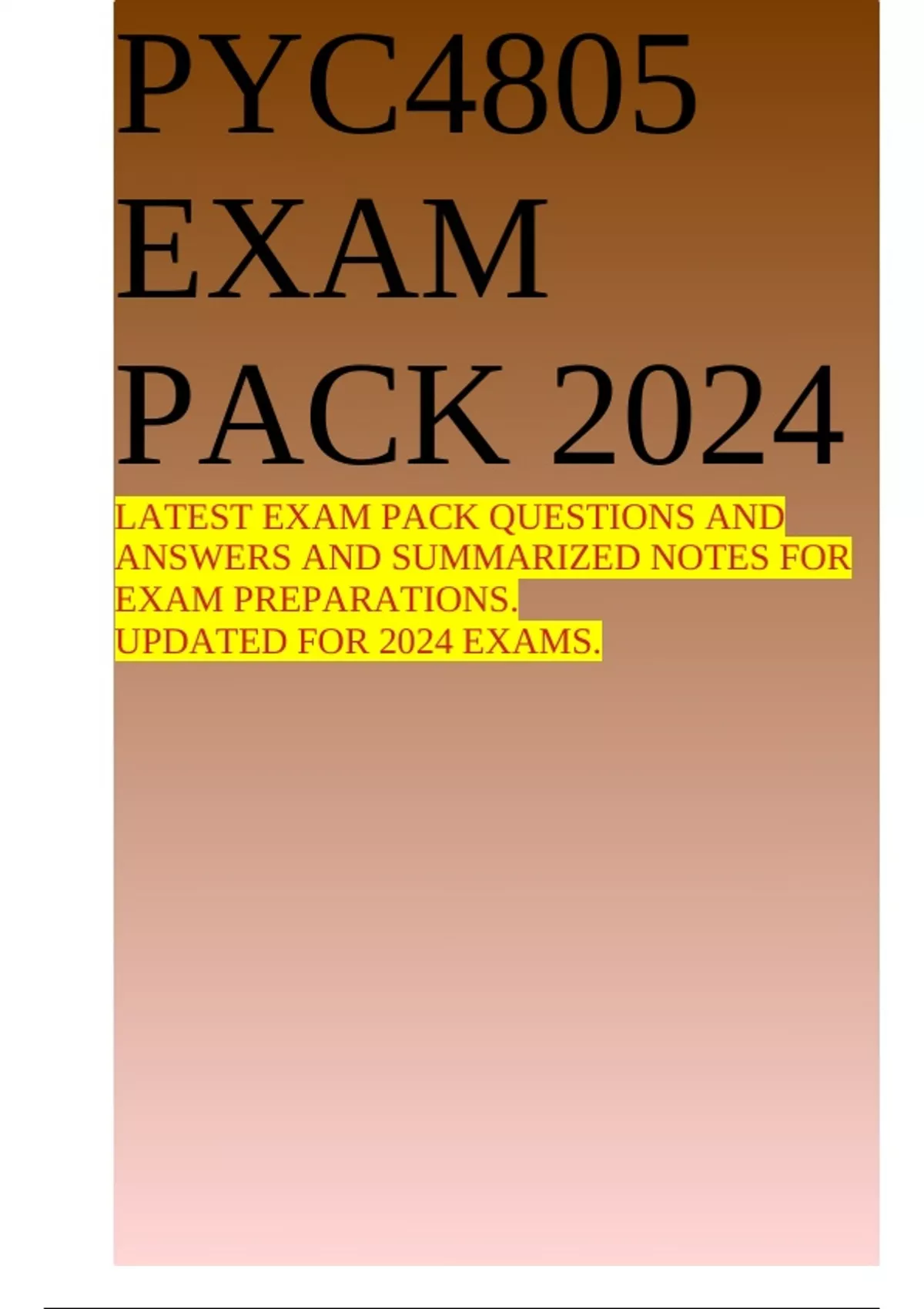 PYC4805 EXAM PACK 2024 - Pyc4805 - Stuvia SA