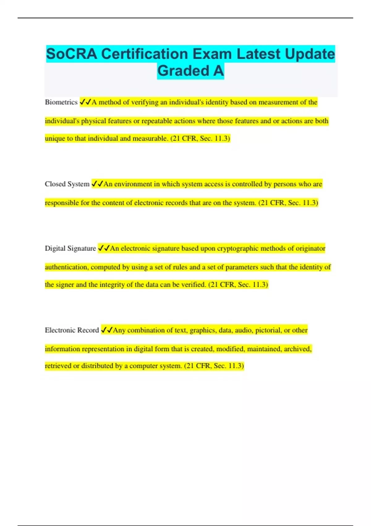 SOCRA Bundled Exams Questions and Answers Latest Update (2023/2024 ...