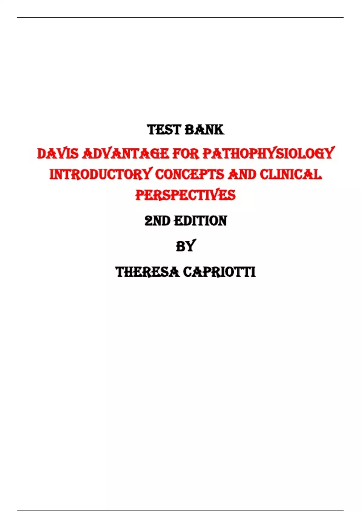 Test Bank for Davis Advantage for Pathophysiology Introductory Concepts ...