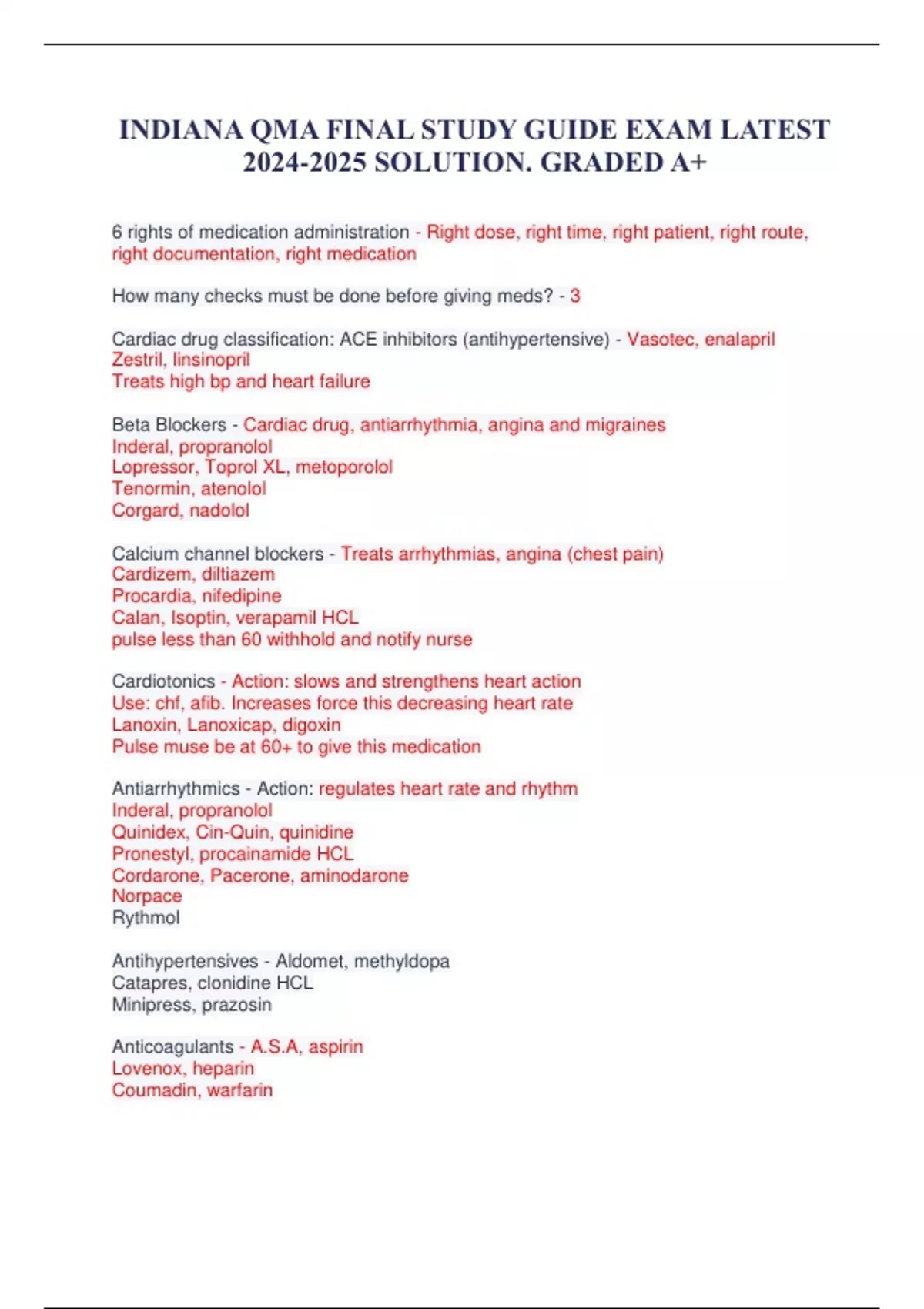 QMA IVYTECH/QMA INSULIN ADMINISTRATION/INDIANA QMA FINAL STUDY GUIDE REA EXAMS PACKAGE DEAL 2024 ...