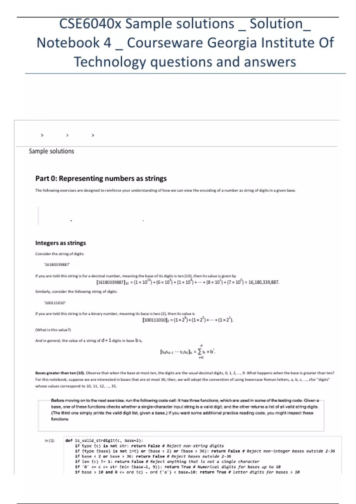 CSE6040x Sample solutions _ Solution_ Notebook 4 _ Courseware Georgia Institute Of Technology ...