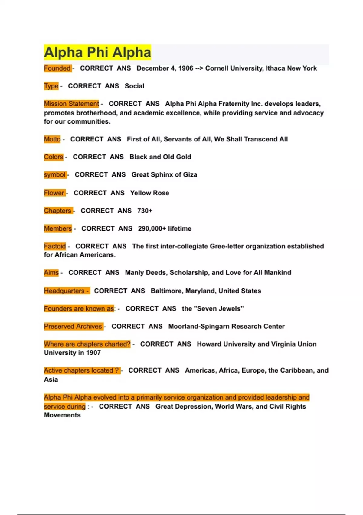 Alpha Phi Alpha BUNDLE || ACTUAL EXAMS|| ACTUAL TEST|| FULL PACKAGED ...