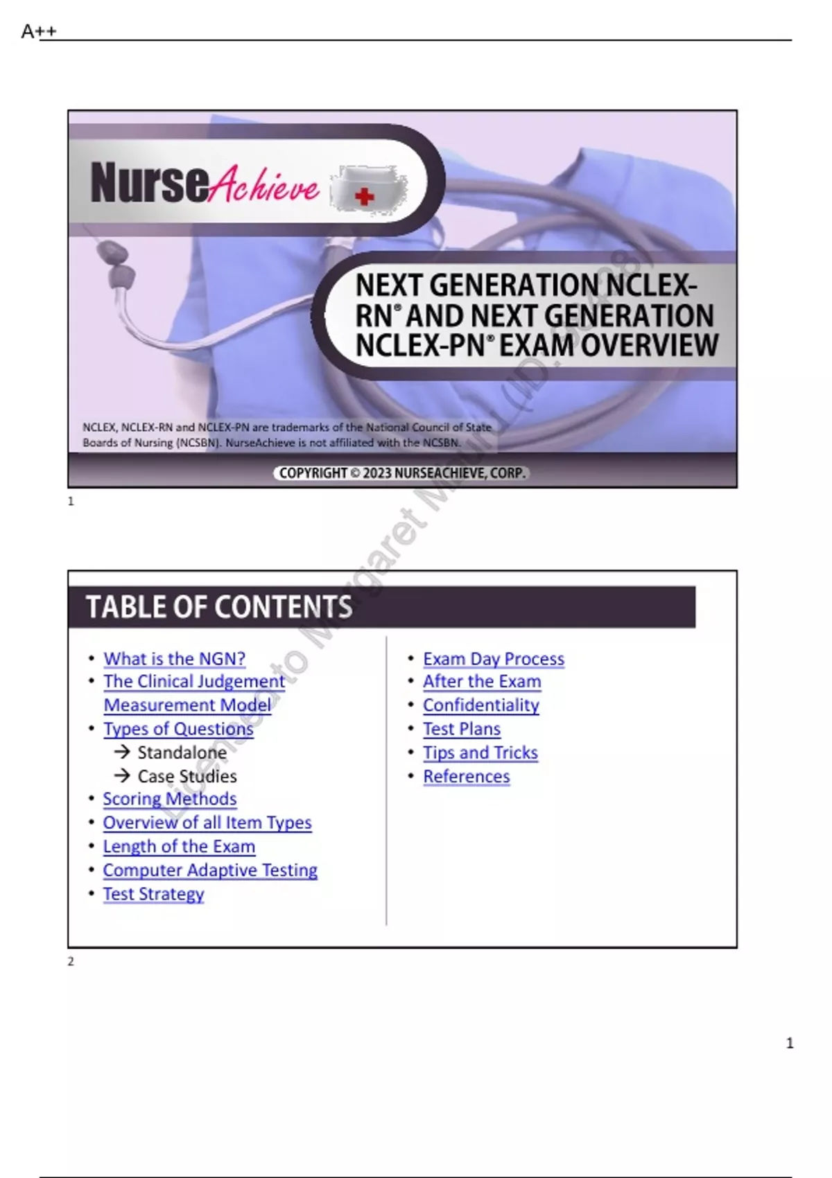 NCLEX, NCLEX-RN and NCLEX-PN are trademarks of the National Council of ...