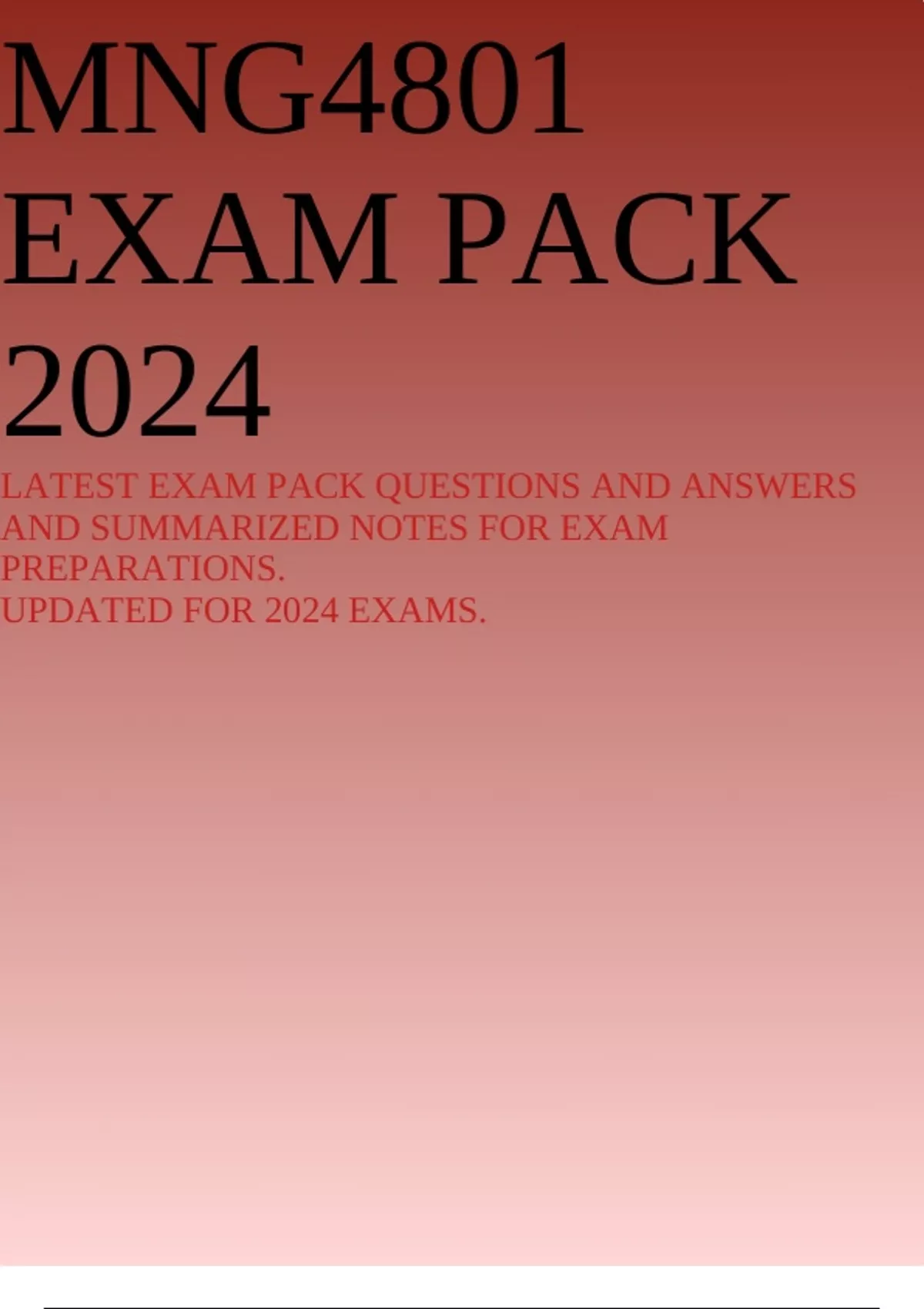 MNG4801 EXAM PACK 2024 - Mng4801 - Stuvia SA