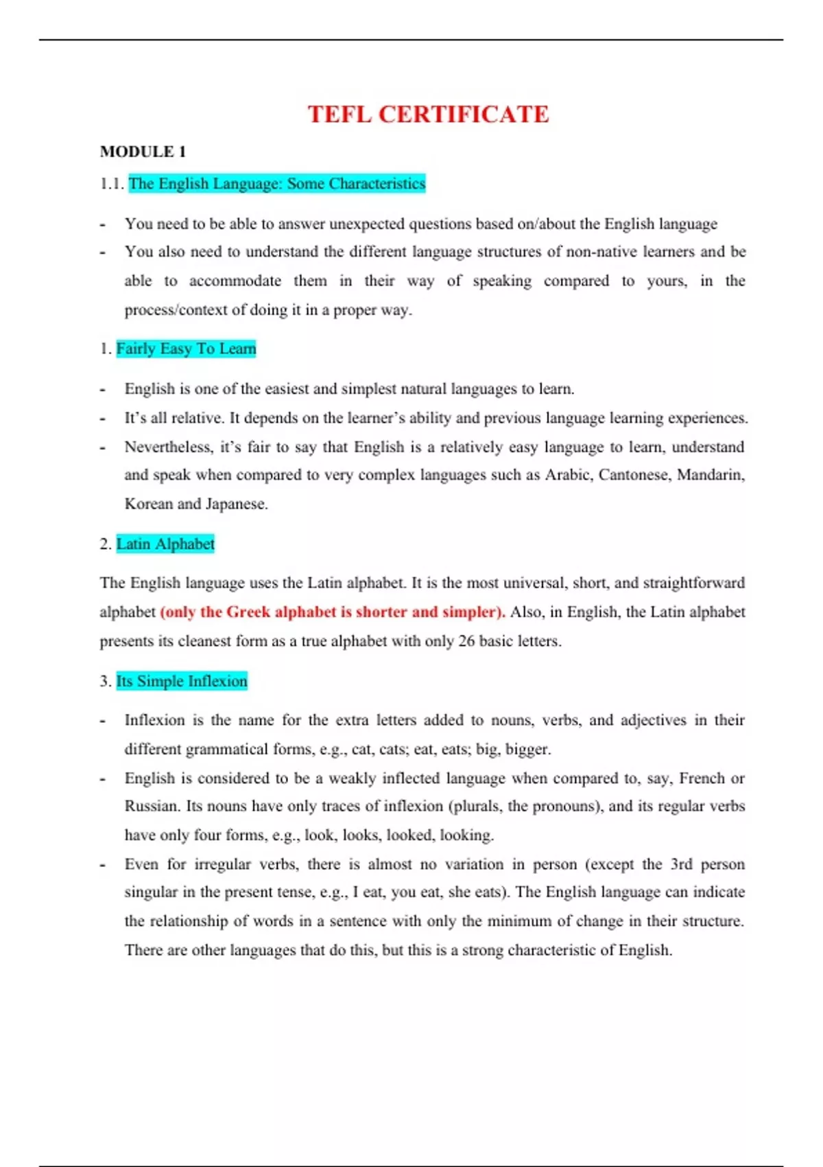 TEFL CERTIFICATE - TEFL Certification - Stuvia US