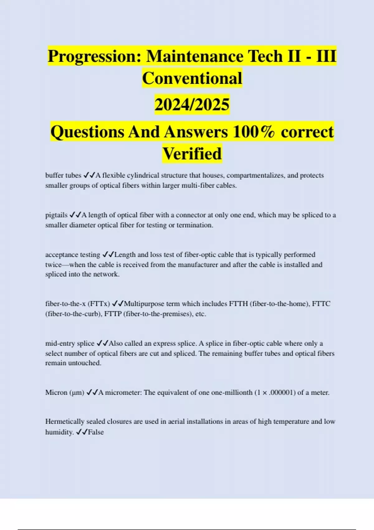 Progression: Maintenance Tech II - III Conventional 2024/2025 ...