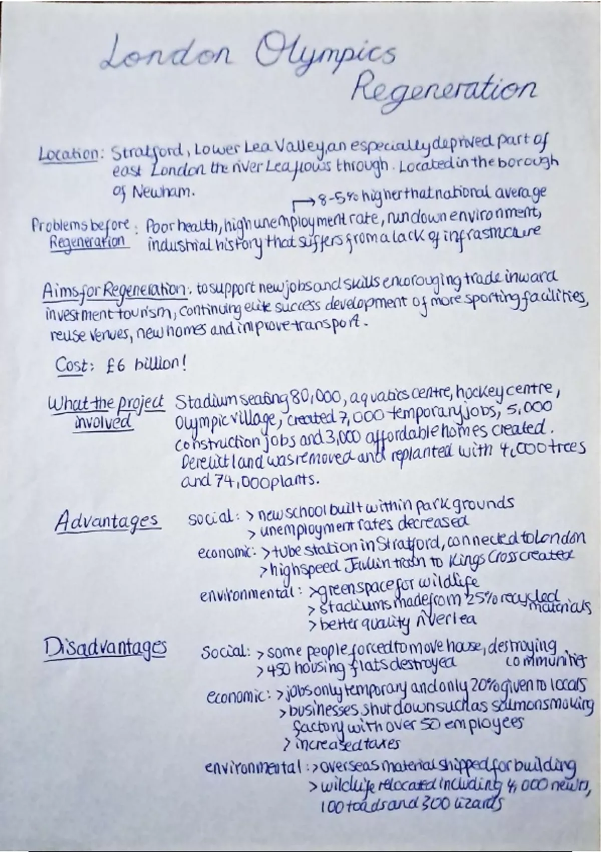 Summary GCSE Geography (AQA Grade 9-1) Revision Poster Case Study on ...