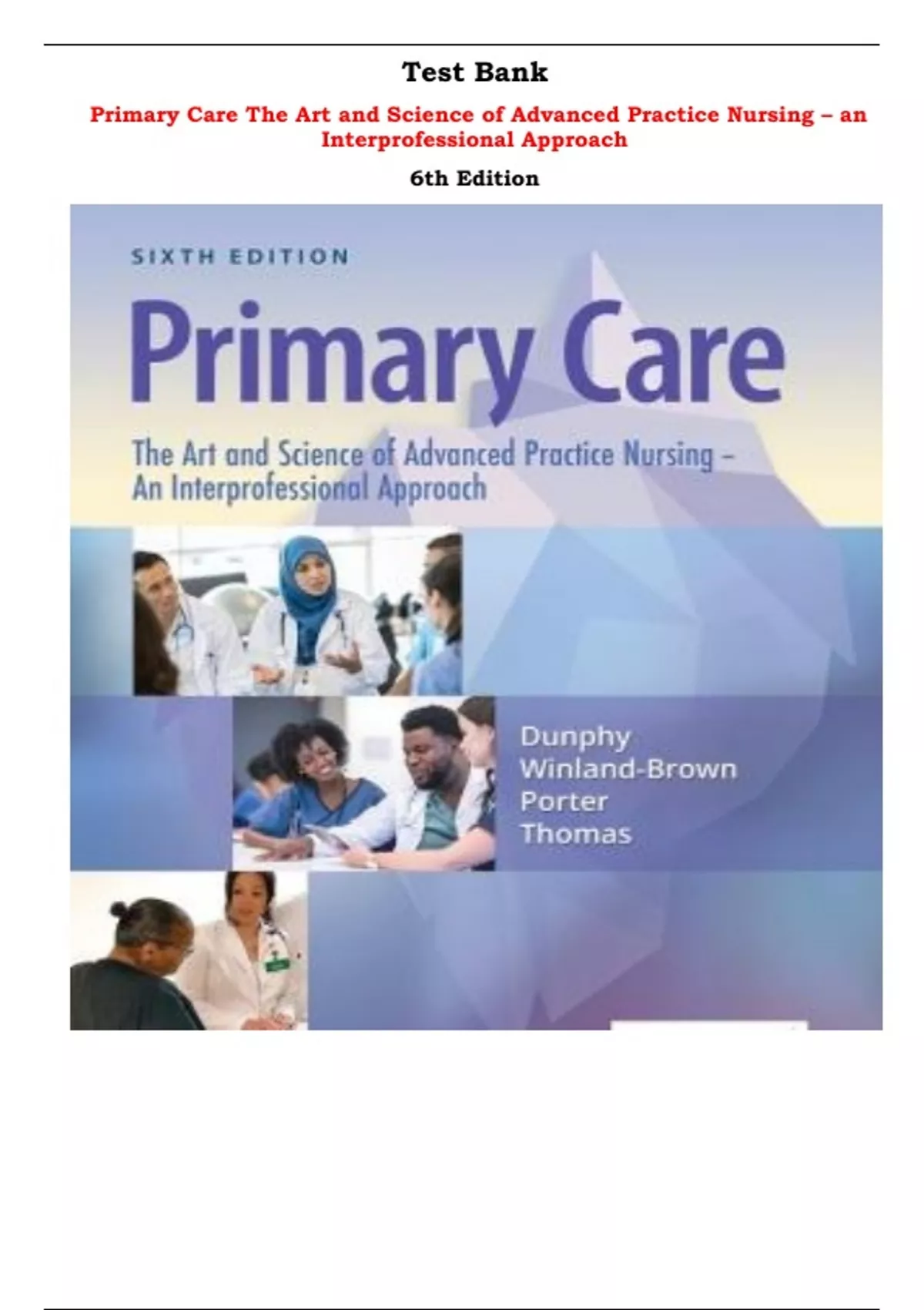 Primary Care The Art and Science of Advanced Practice Nursing – an ...