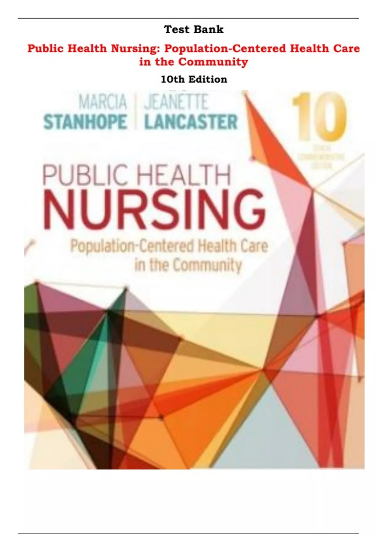 Public Health Nursing: Population-Centered Health Care in the Community ...