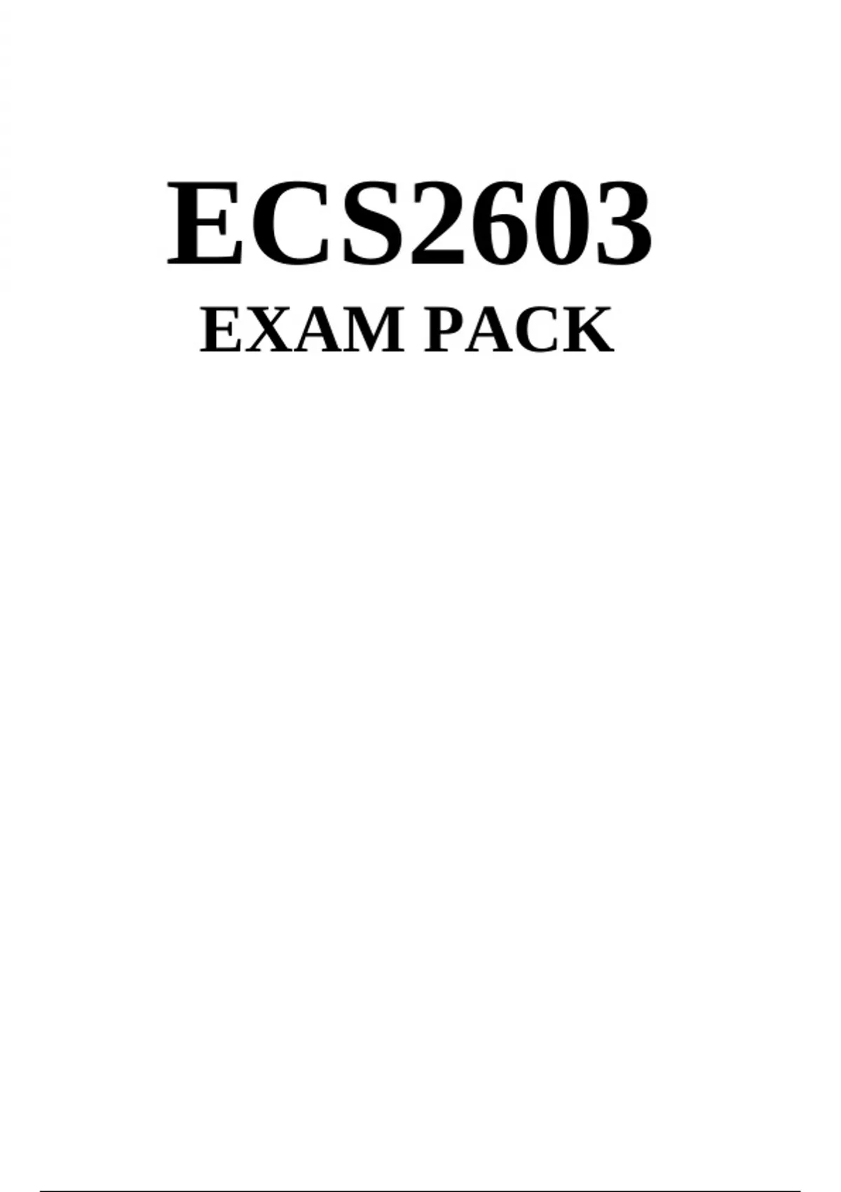 ECS2603 EXAM PACK 2024 - ECS2603 - Macroeconomics - Stuvia SA