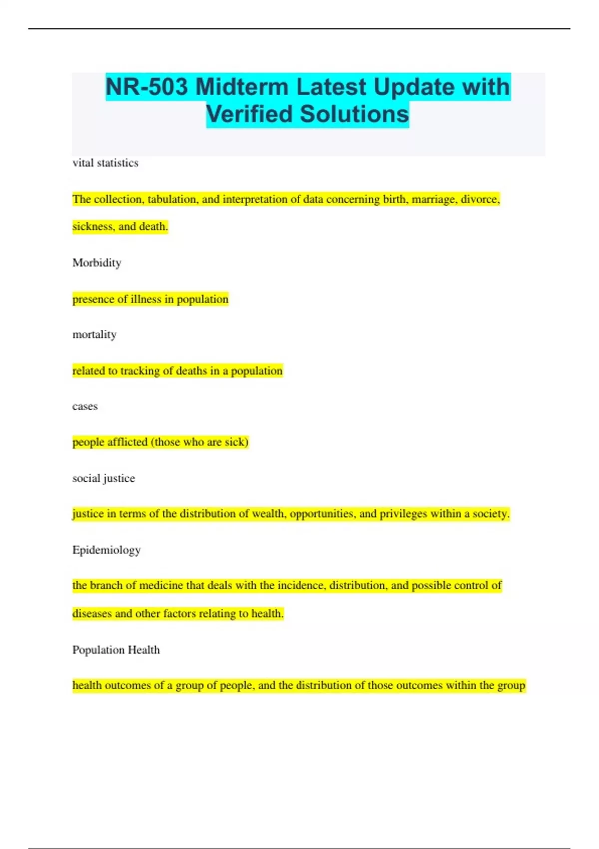 NR 503 Bundled Exams Questions and Answers Multiple Versions (2023/2024 ...